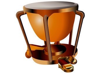 Classical timpani drum isolated on white Vector Image