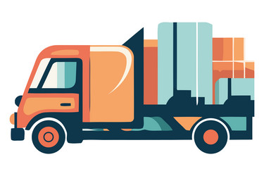 Semi truck carrying cargo container Royalty Free Vector