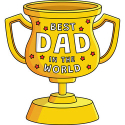 Fathers day worlds best dad cartoon clipart Vector Image