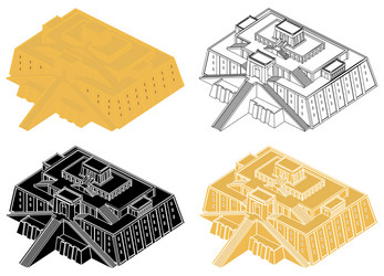 Great ziggurat at ur in front view Royalty Free Vector Image