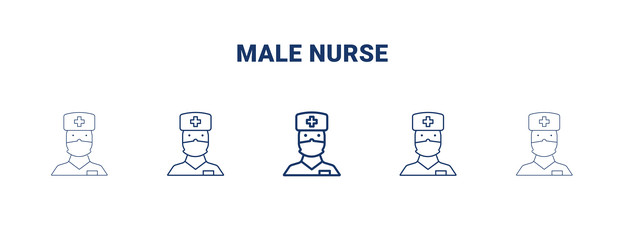 Male nurse icon thin line nurse icon from Vector Image