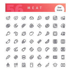 Line meat icons Royalty Free Vector Image - VectorStock