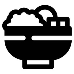 Japanese teriyaki dish served in bowl Royalty Free Vector
