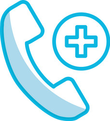 Blue emergency call cartoon Royalty Free Vector Image