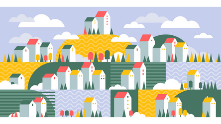 City buildings town tree landscape or cityscape Vector Image