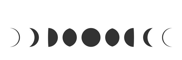 Lunar Phases Astronomy Set Royalty Free Vector Image