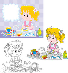 Wash your hands poster design with boy washing Vector Image