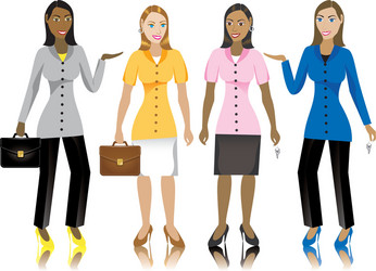 Set of different modern business women Royalty Free Vector