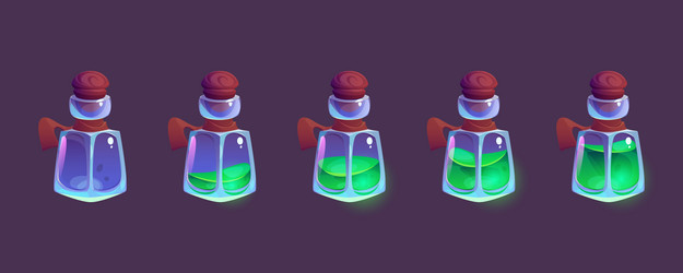 Chemical laboratory potion bottle game animation Vector Image