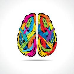 Creative brain with color strokes Royalty Free Vector Image