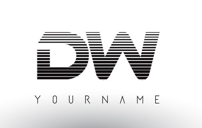 Dw modern letter logo design with swoosh Vector Image
