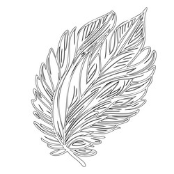 Feather headdress outline sketch Royalty Free Vector Image