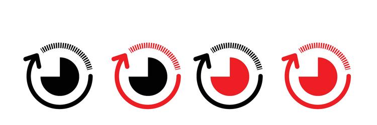 Less time icon set reduce clock hourglass and low Vector Image
