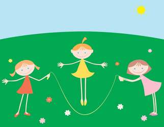 Cartoon Children Skipping Vector Images (over 500)