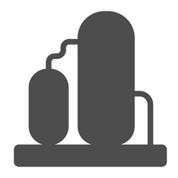 Small and large fuel storage tank line icon oil Vector Image