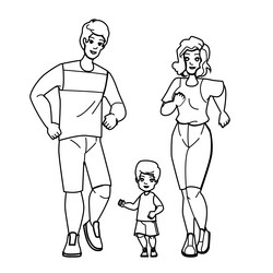 Family jogging Royalty Free Vector Image - VectorStock