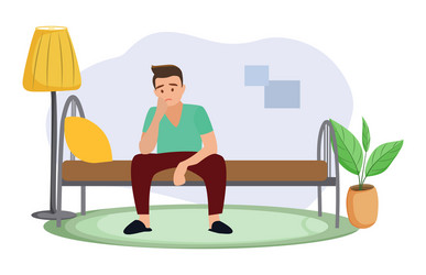 Cartoon young man sleeping in bed male bedtime Vector Image