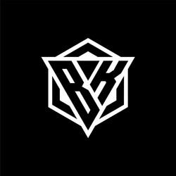 Bk logo monogram with triangle and hexagon modern Vector Image