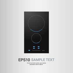 Kitchen steel two burner gas hob top view stove Vector Image