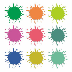 Colorful paint splash set Royalty Free Vector Image