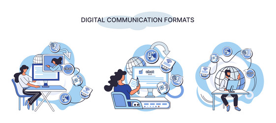 Digital communication formats metaphor content Vector Image
