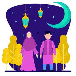 Muslim flat design Royalty Free Vector Image - VectorStock