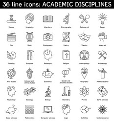 Set of academic disciplines icons Royalty Free Vector Image