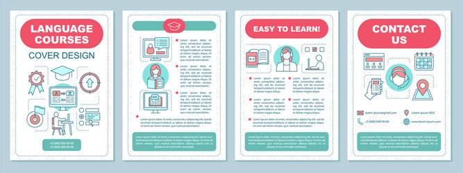 Foreign language school brochure template Vector Image