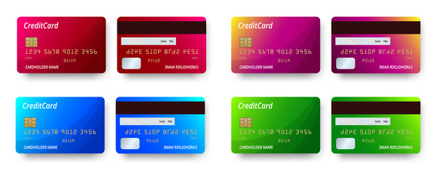 Credit card debit trendy colors concept Royalty Free Vector