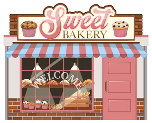 Bakery shop building facade Royalty Free Vector Image