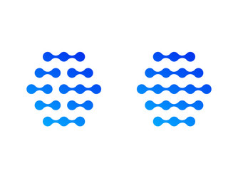 Blue wave surface blockchain technology Royalty Free Vector