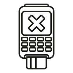 Pos terminal icon outline money pay Royalty Free Vector