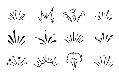 Nuclear explosion hand drawn sketch Royalty Free Vector