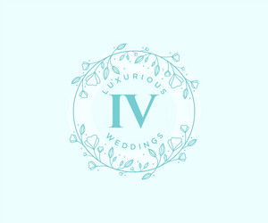 Iv initials letter wedding monogram logos Vector Image