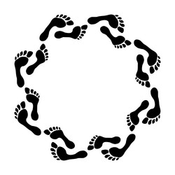 Round foot step frame imprint silhouette Vector Image