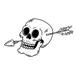 Skull with arrow in head design element Royalty Free Vector