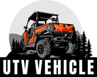 Utv offroading social club logo design Royalty Free Vector