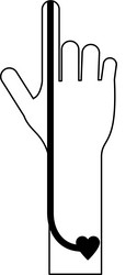Arm transferring blood symbol in black and white Vector Image