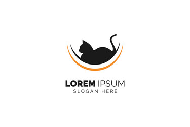Cat logo template design icon Royalty Free Vector Image