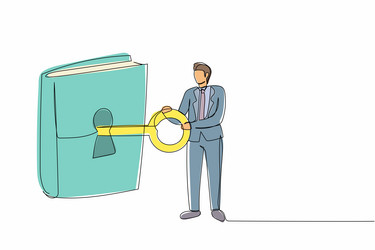 Continuous one line drawing smart businessman Vector Image