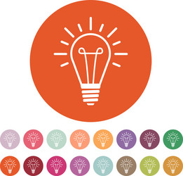 Lightbulb icon illumination symbol flat Royalty Free Vector