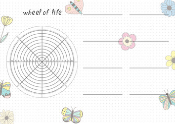 Printable a4 paper sheet with wheel life Vector Image