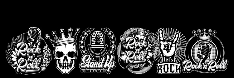 Stylish print template on the theme of rock Vector Image