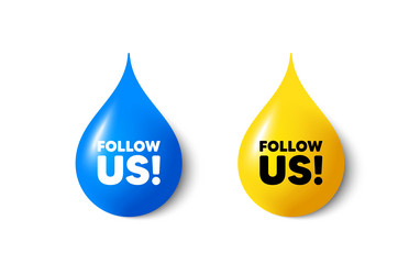 Follow me tag special offer sign paint drop 3d Vector Image