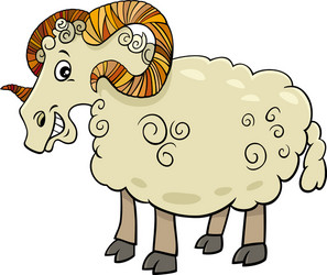 Cartoon white ram design isolated Royalty Free Vector Image