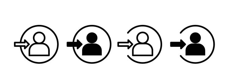 Login icon set account member access symbol Vector Image