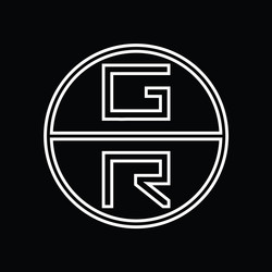 Rg logo monogram hexagon slice design template Vector Image