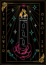 Tower card Royalty Free Vector Image - VectorStock