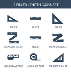 Realistic various brushed metal rulers Royalty Free Vector