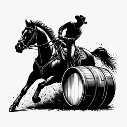 Barrel racing silhouette bundle file Royalty Free Vector